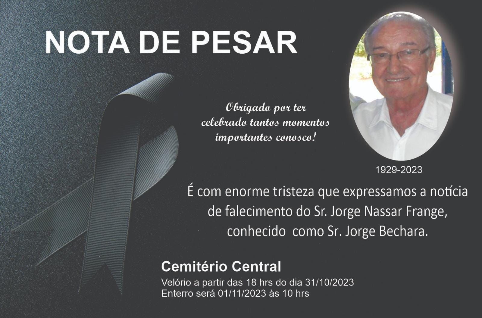 Tanabi chora a perda de seu Ilustre filho: Jorge Bechara, um legado de ...